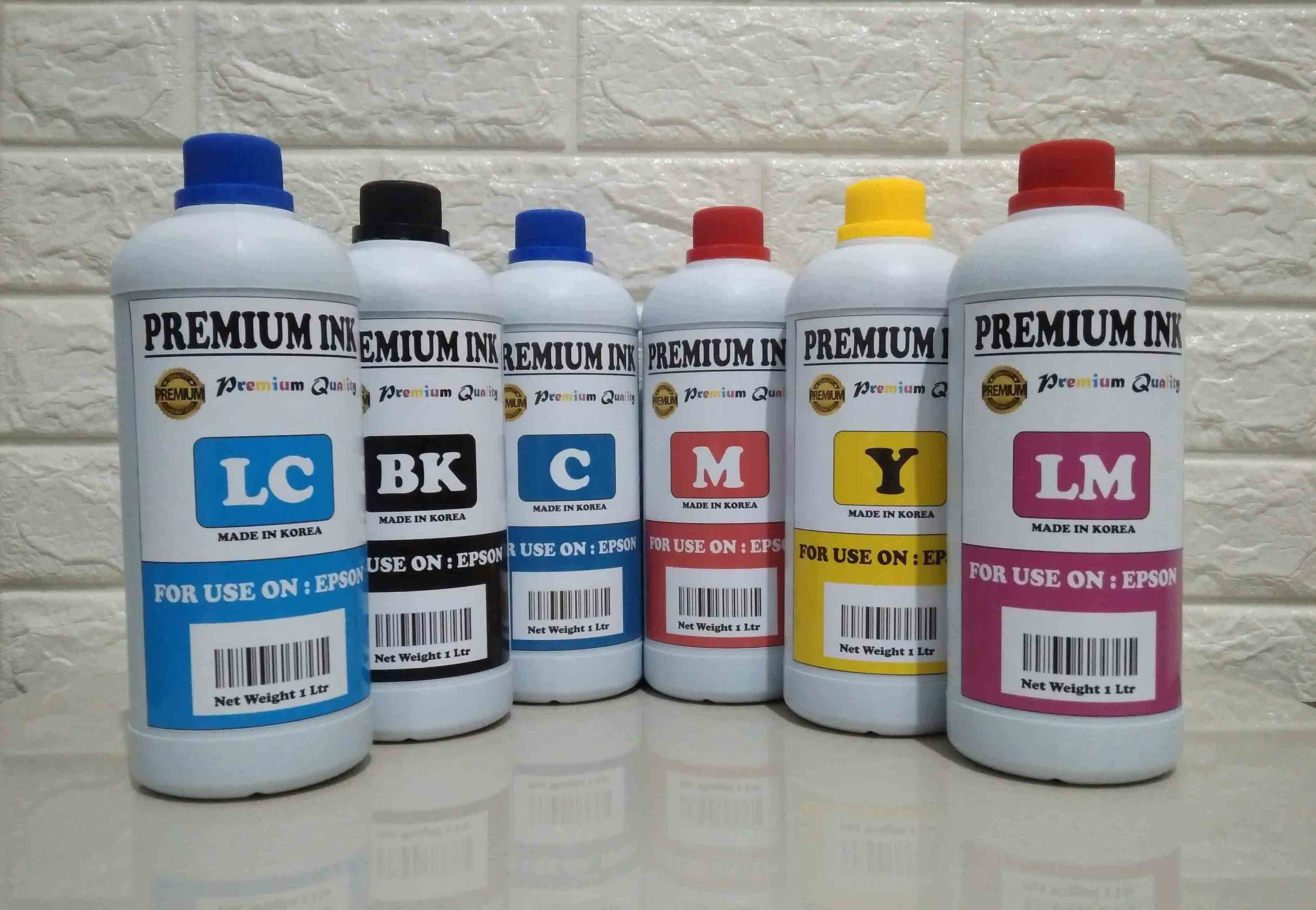 PAKET 6 WARNA TINTA ISI ULANG / REFILL PRINTER EPSON 1 LITER PREMIUM ...