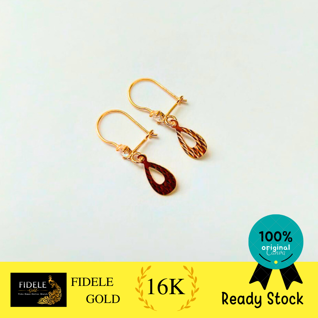 Anting ringan emas tua simple anting desi tetes 70% | Lazada Indonesia