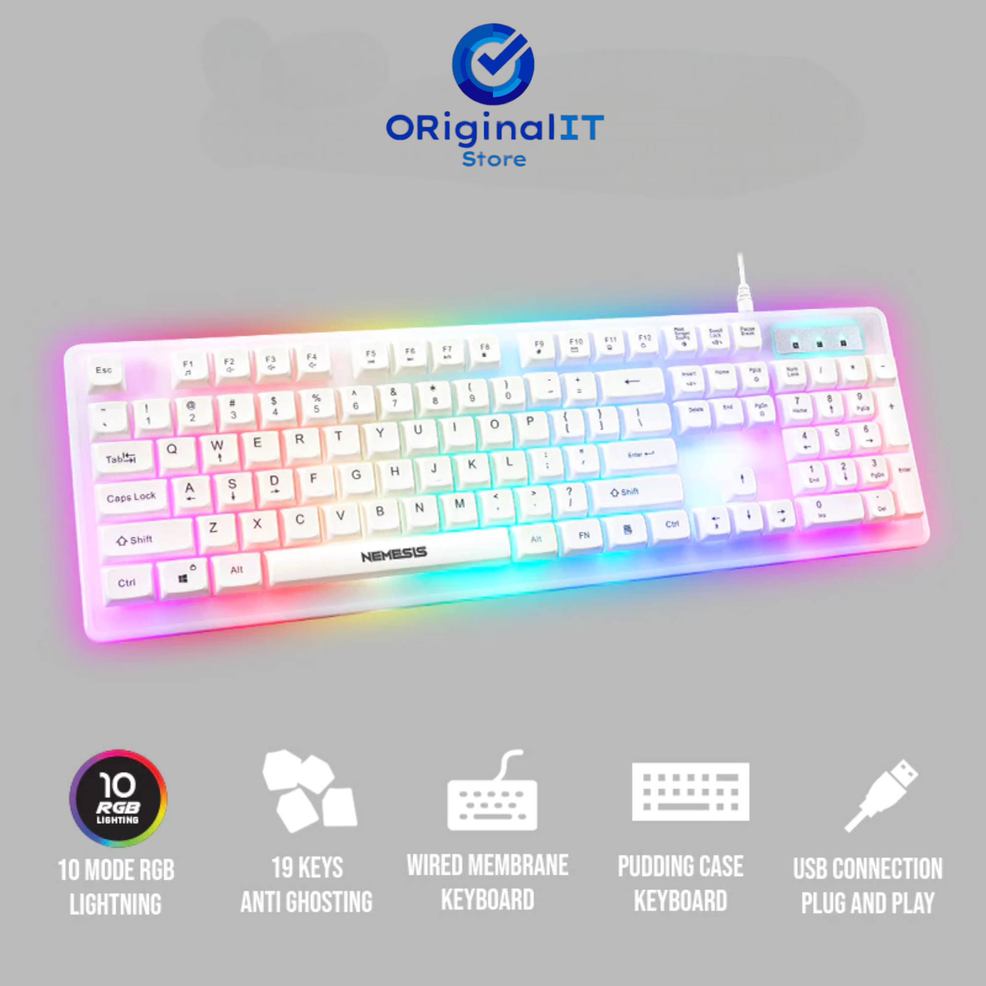 Keyboard Gaming NYK Zilong K-03 Keyboard Gaming Full Case RGB Membrane ...