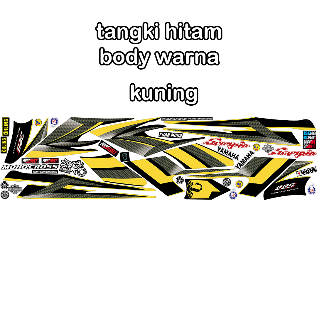 stiker striping scorpio steko warna kuning | Lazada Indonesia