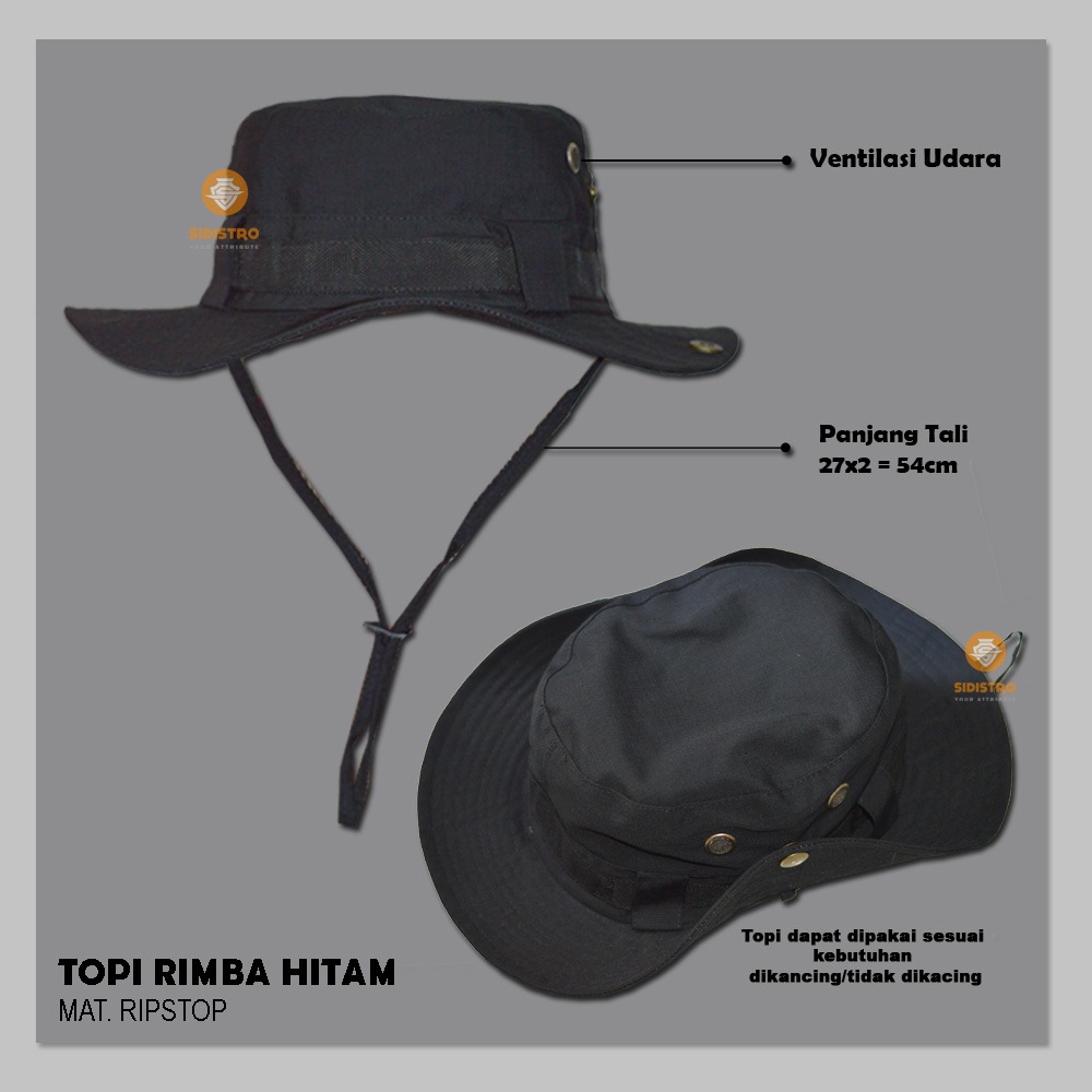 TOPI RIMBA OUTDOOR WARNA HITAM - TOPI RIMBA KOBOI PRIA | Lazada Indonesia