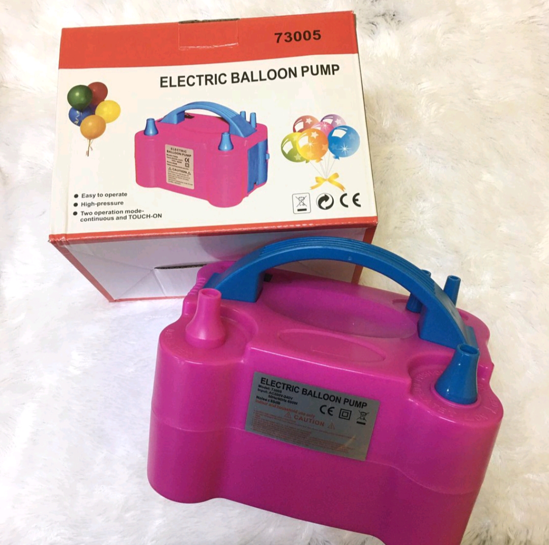 POMPA BALON ELEKTRIK BALLOON PUMP 2 LUBANG ANGIN ALAT TIUP GAS UDARA ...