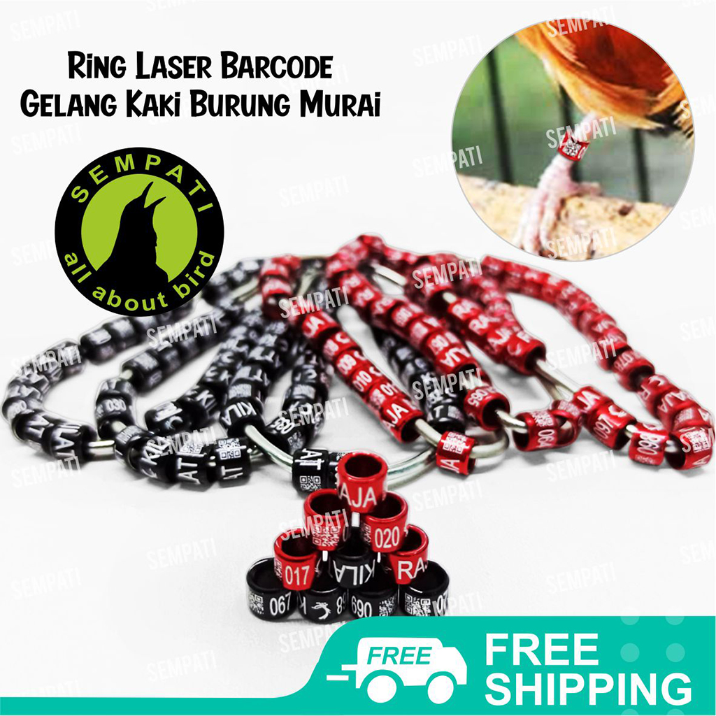 SEMPATI Ring Murai Laser Ring Penanda Kaki Burung Murai Gelang Stainless Barcode Cincin Penanda ...