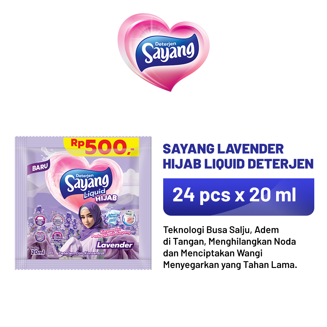 Sayang Lavender Hijab Liquid Deterjen 20ml x 24 Sachet | Lazada Indonesia