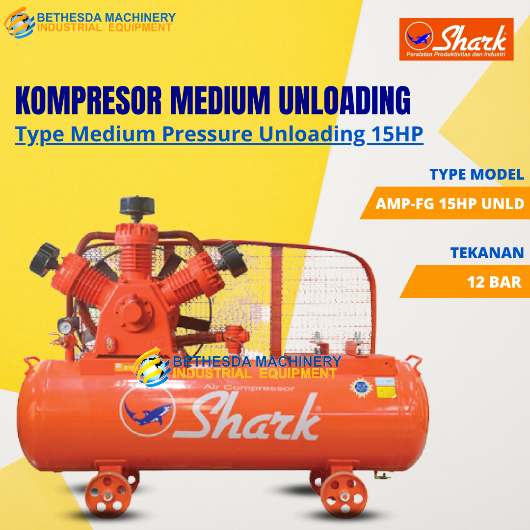 Kompresor angin /air compressor shark 15HP/15PK Medium Unloading 12Bar ...