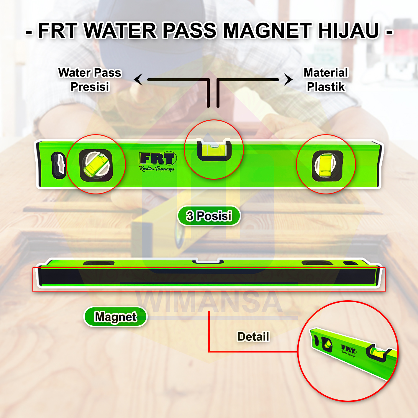 WMS-FRT WATER PASS MAGNET HIJAU - WATER PASS PRESISI DAN AKURAT ...