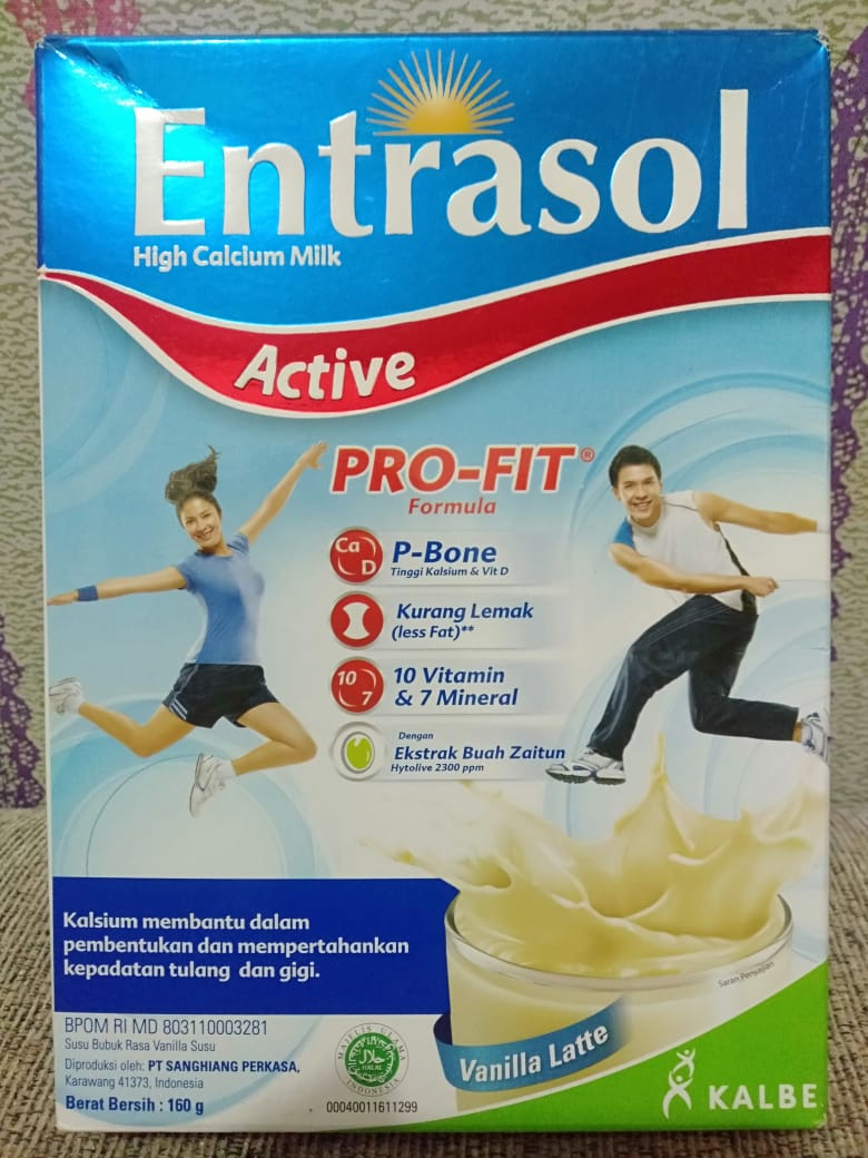 Susu Entrasol Active Rasa Vanila Latte 160gr / Susu Entrasol Active ...