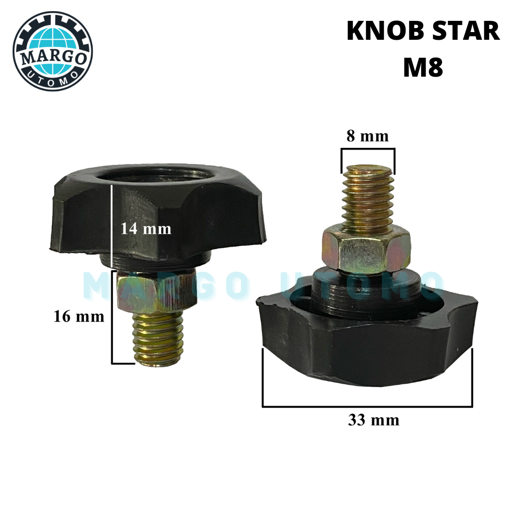 2 pcs Knob Star Baut M8 T15 dan Mur | Lazada Indonesia