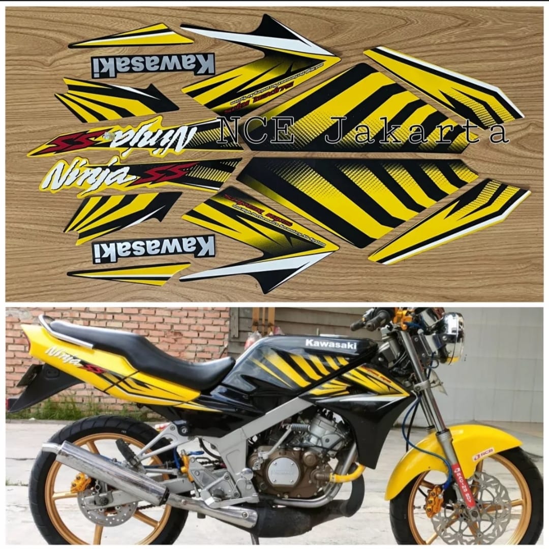 STIKER STRIPING LIS LES POLET BODY KAWASAKI NINJA SS 2014 2015 KUNING ...