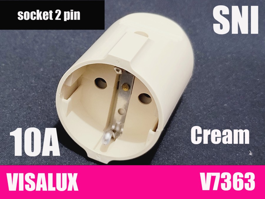 visalux V7363 Socket 2 pin 10A stop kontak soket SNI kuningan | Lazada ...