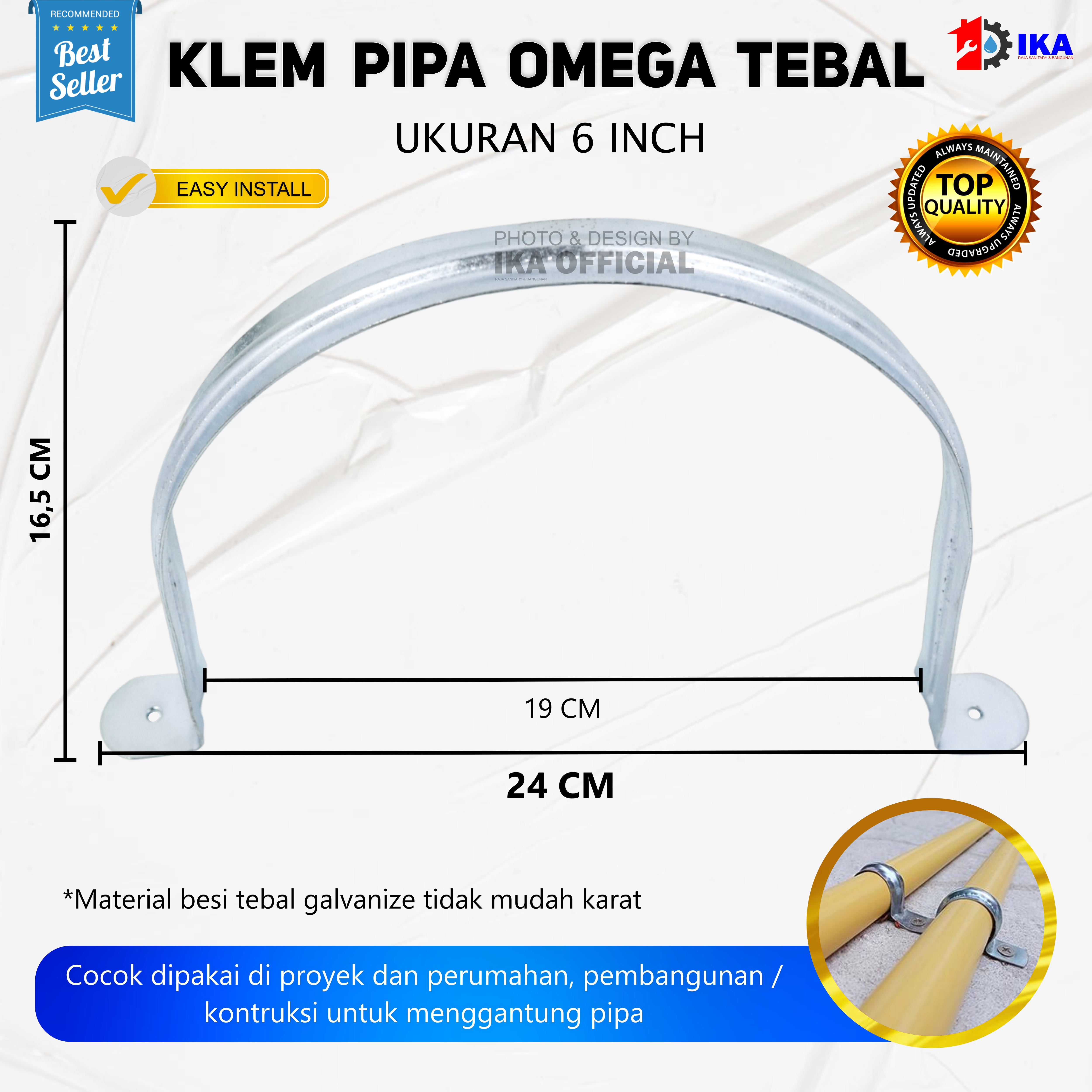 klem dinding 6 in flexible ducting klem omega 6 inci klem pipa 6" omega ...