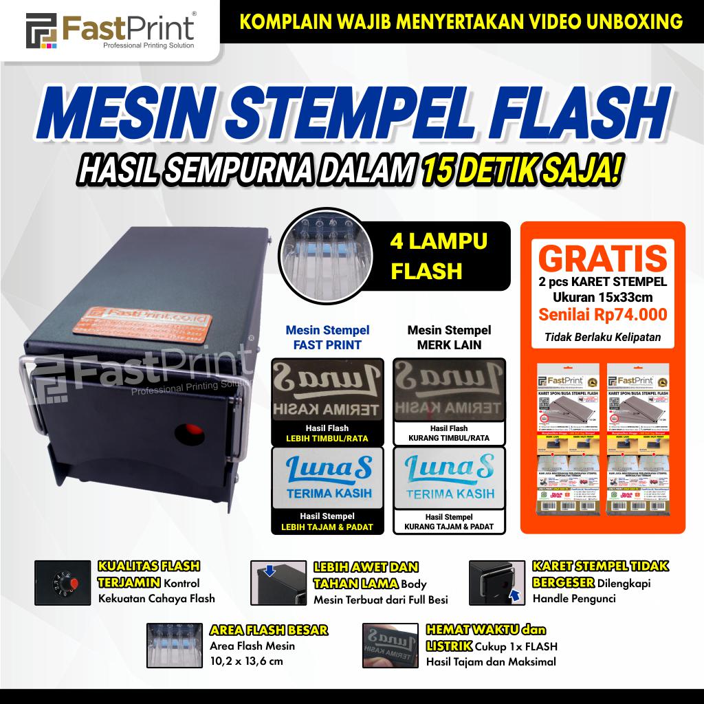 Mesin Stempel Flash Warna Otomatis Full Plat Besi 4 Lampu | Lazada ...
