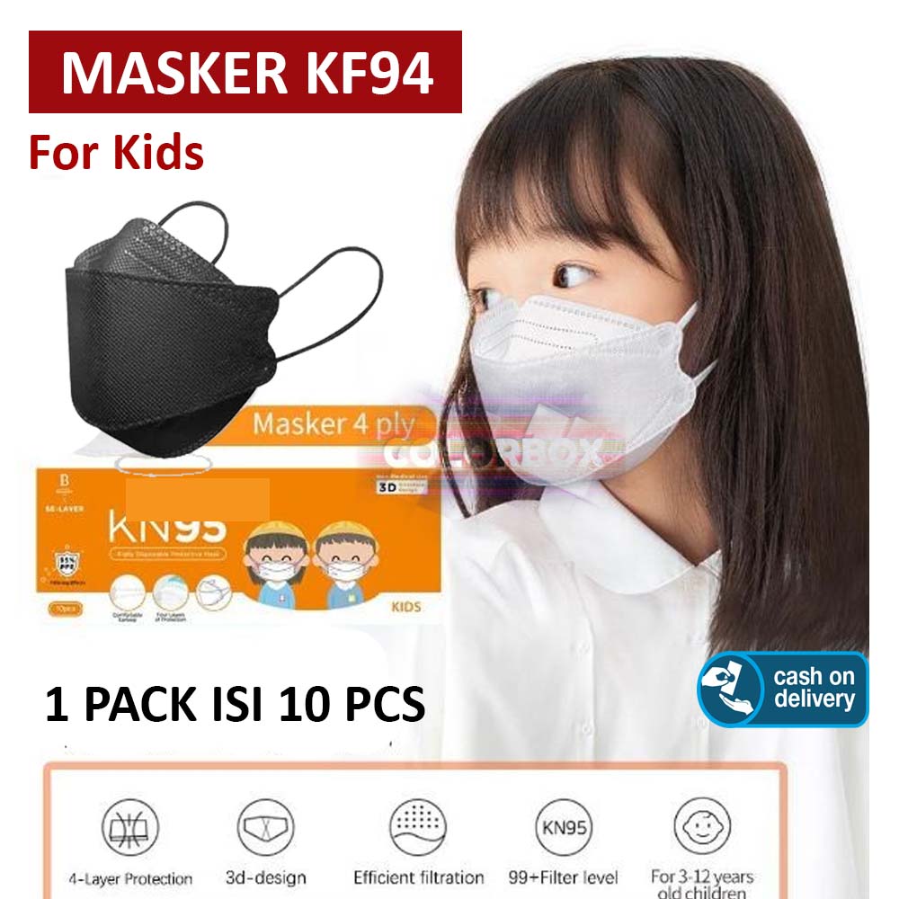MR Masker KF 94 for Kids 10 Pcs Masker KF 94 Fish Mouth Masker 4 Ply ...