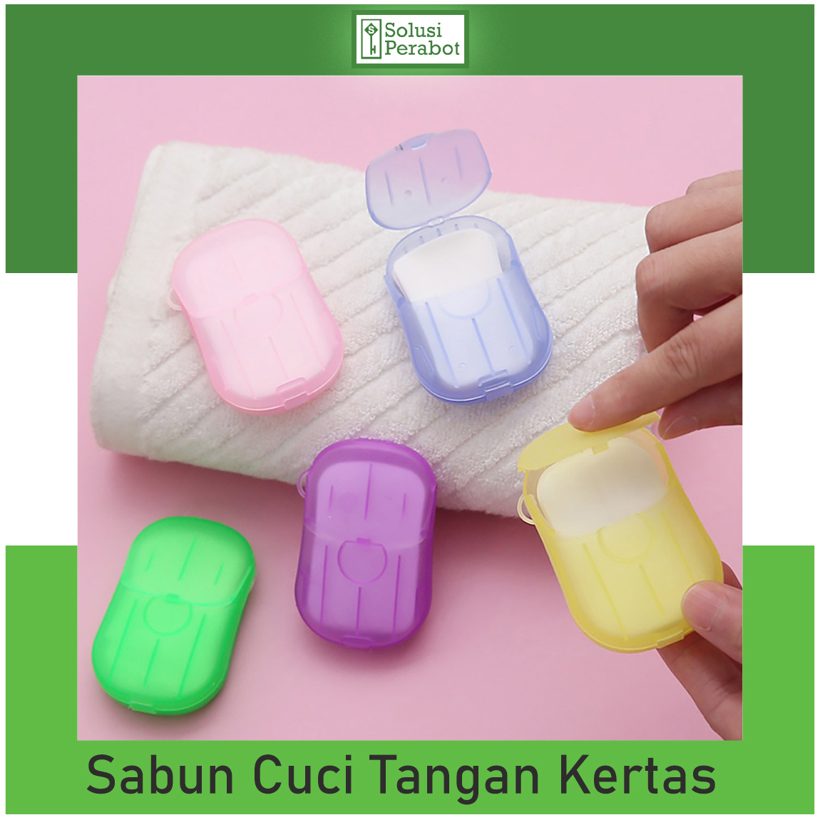 Sabun Cuci Tangan Kertas / Paper Soap Praktis Mini Travelling Portable ...