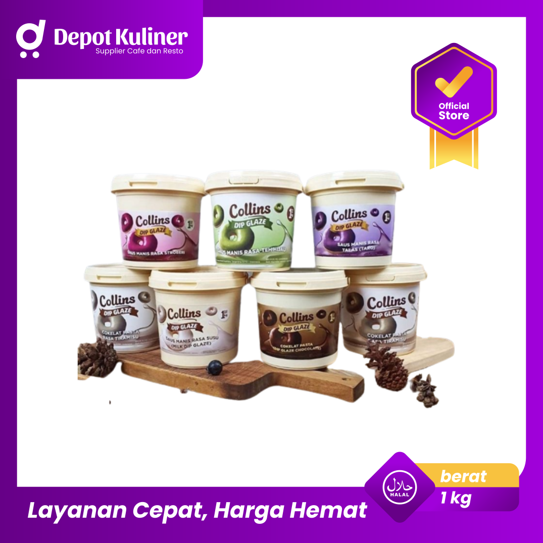Collins Dip Glaze Selai Topping Donut 1 Kg Semua Varian | Lazada Indonesia