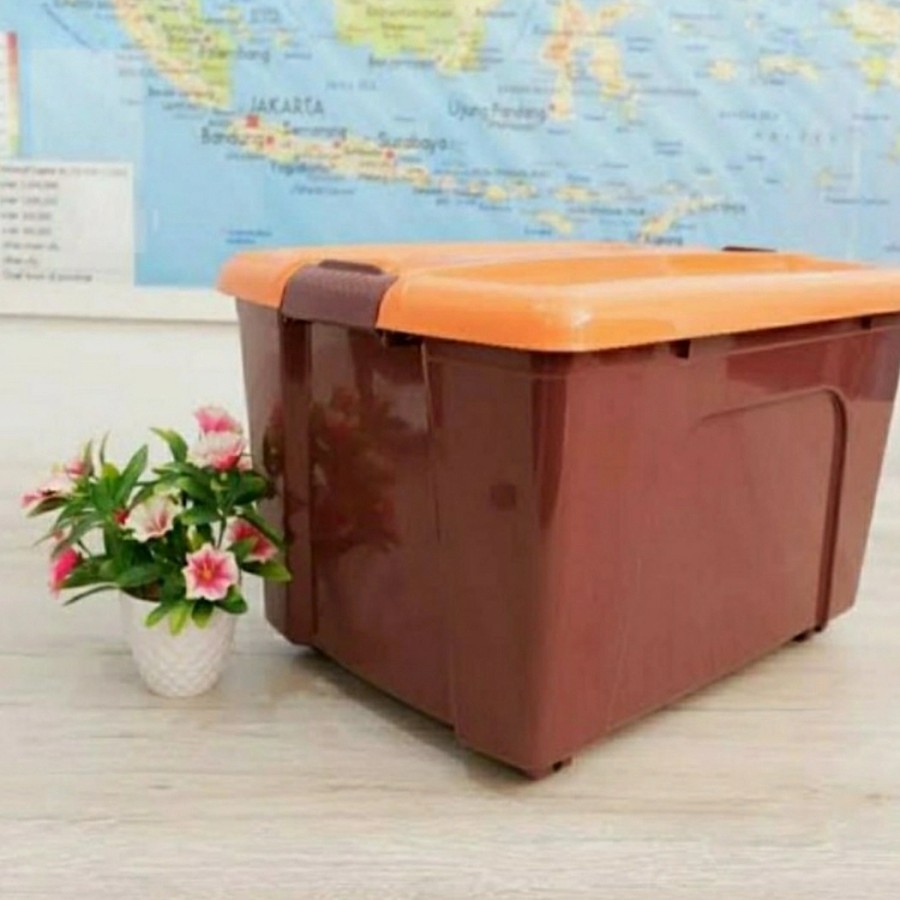 Box Penyimpanan Kontainer Plastik 50 Liter // Box Container Coklat 50 ...