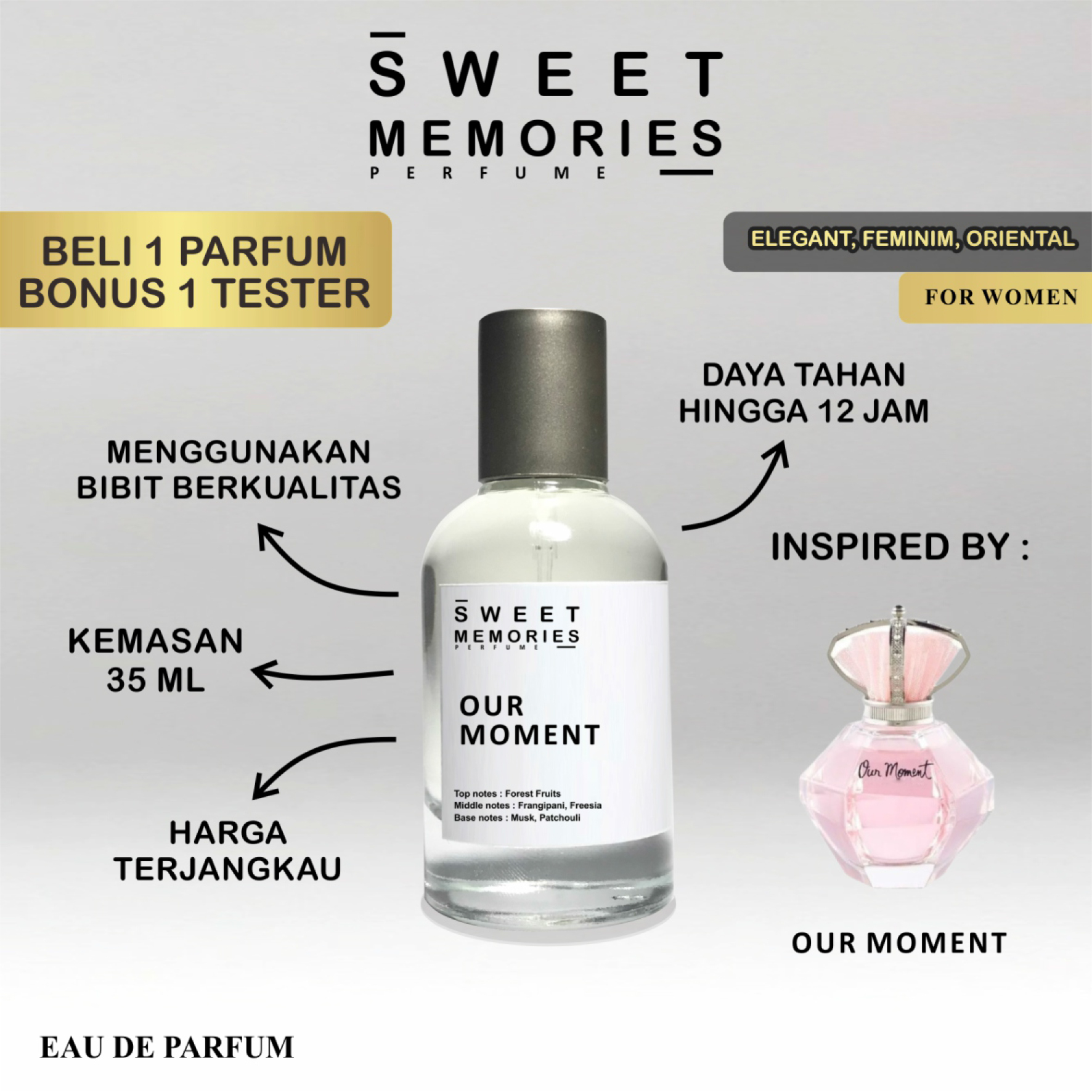 SWEET MEMORIES - Parfum Wanita Tahan Lama Inspired By OUR MOMENT - Eau ...