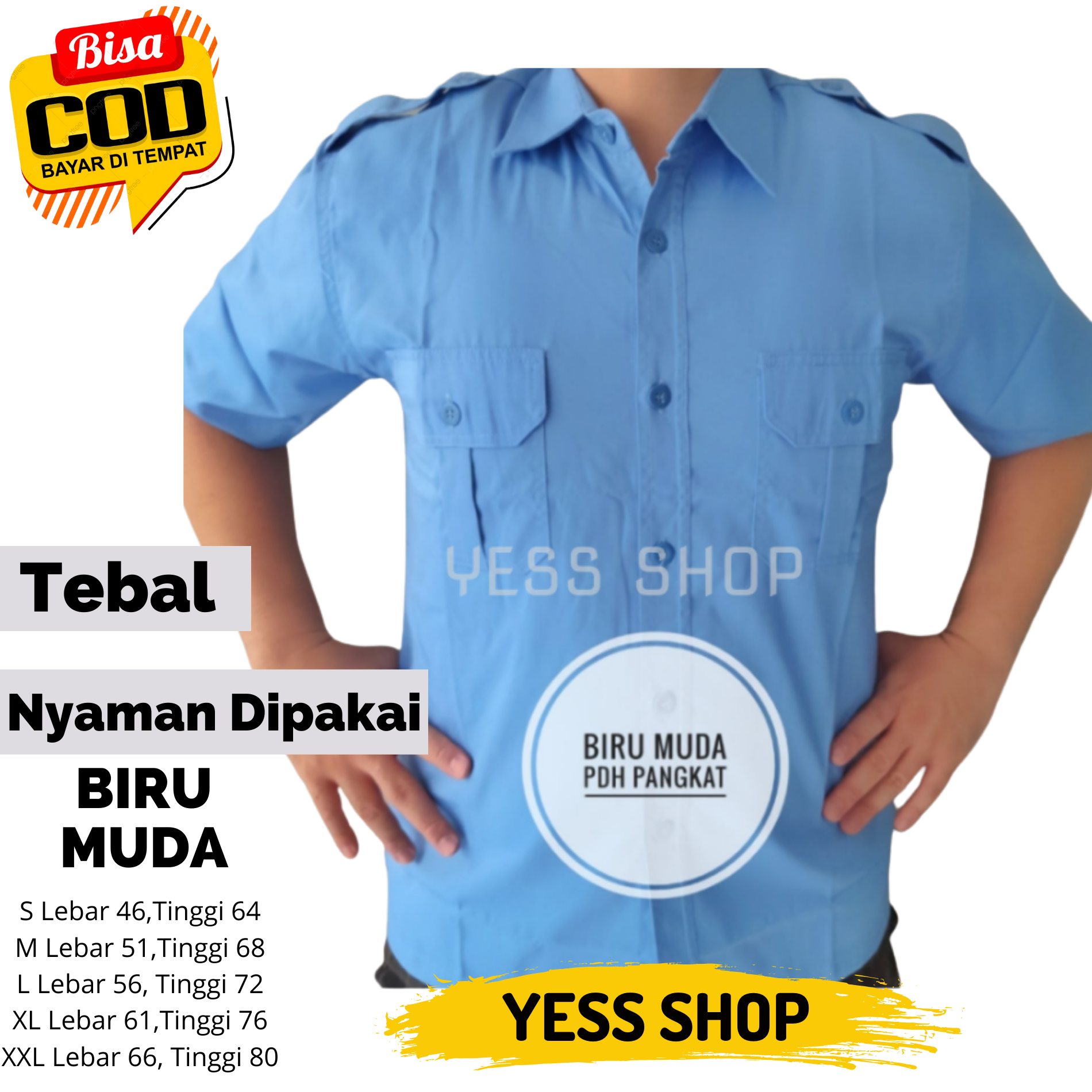 Promo Seragam Baju Biru Muda Pangkat Kemeja Pendek Trans Net Tv Pdh Pdl Lazada Indonesia
