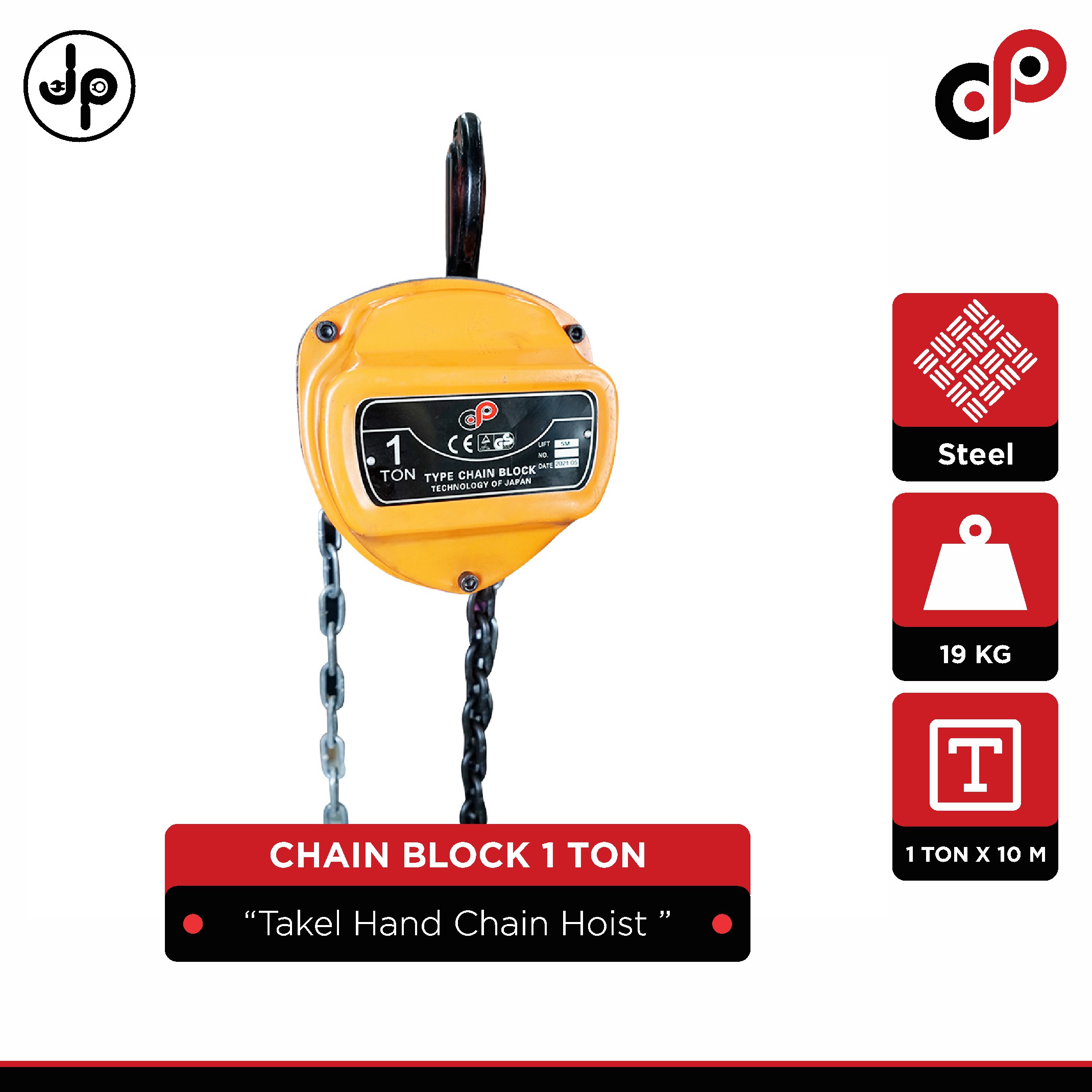 Chain Block 1 Ton x 10 Meter CP| Takel Hand Chain Hoist 1Ton x 10Meter ...