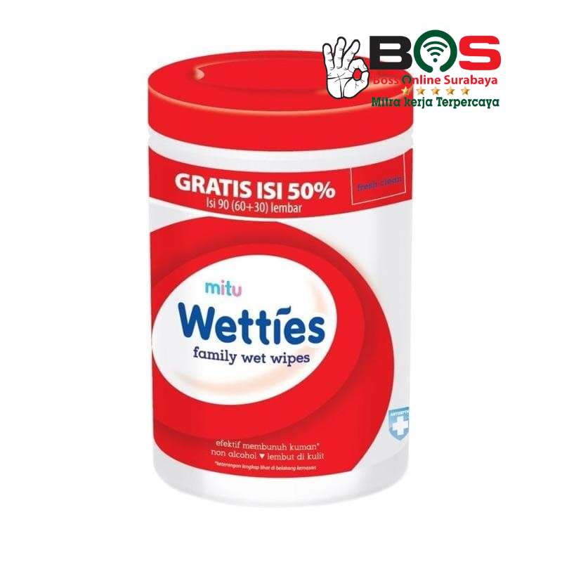 Tissue Basah Mitu Wetties Botol Antiseptic FRESH CLEAN Bottle 90'S Mitu ...