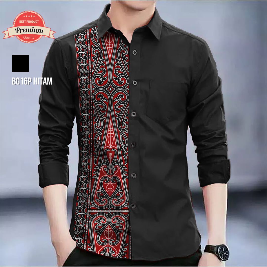 Kemeja Batik Gorga Batak | Batik Pria Lengan Panjang Angelaco BG16 ...