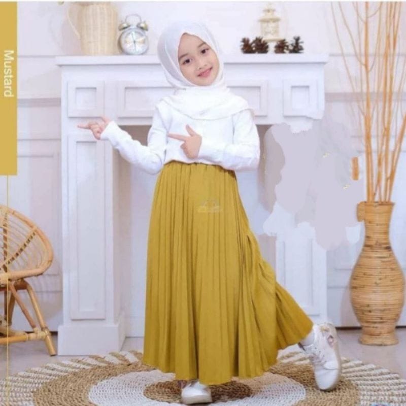 ROK ANAK TANGGUNG // ROK ANAK PLISKET REMPEL BESAR PREMIUM import ...