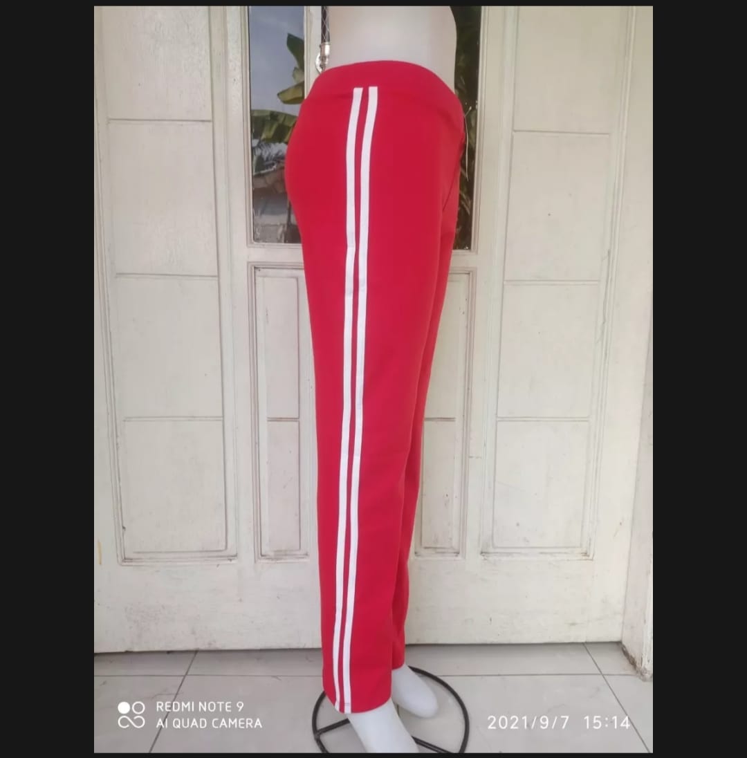 TRENING PANJANG WANITA/CELANA OLAHRAGA HITAM LIS/TRENING SENAM-SEPEDA ...