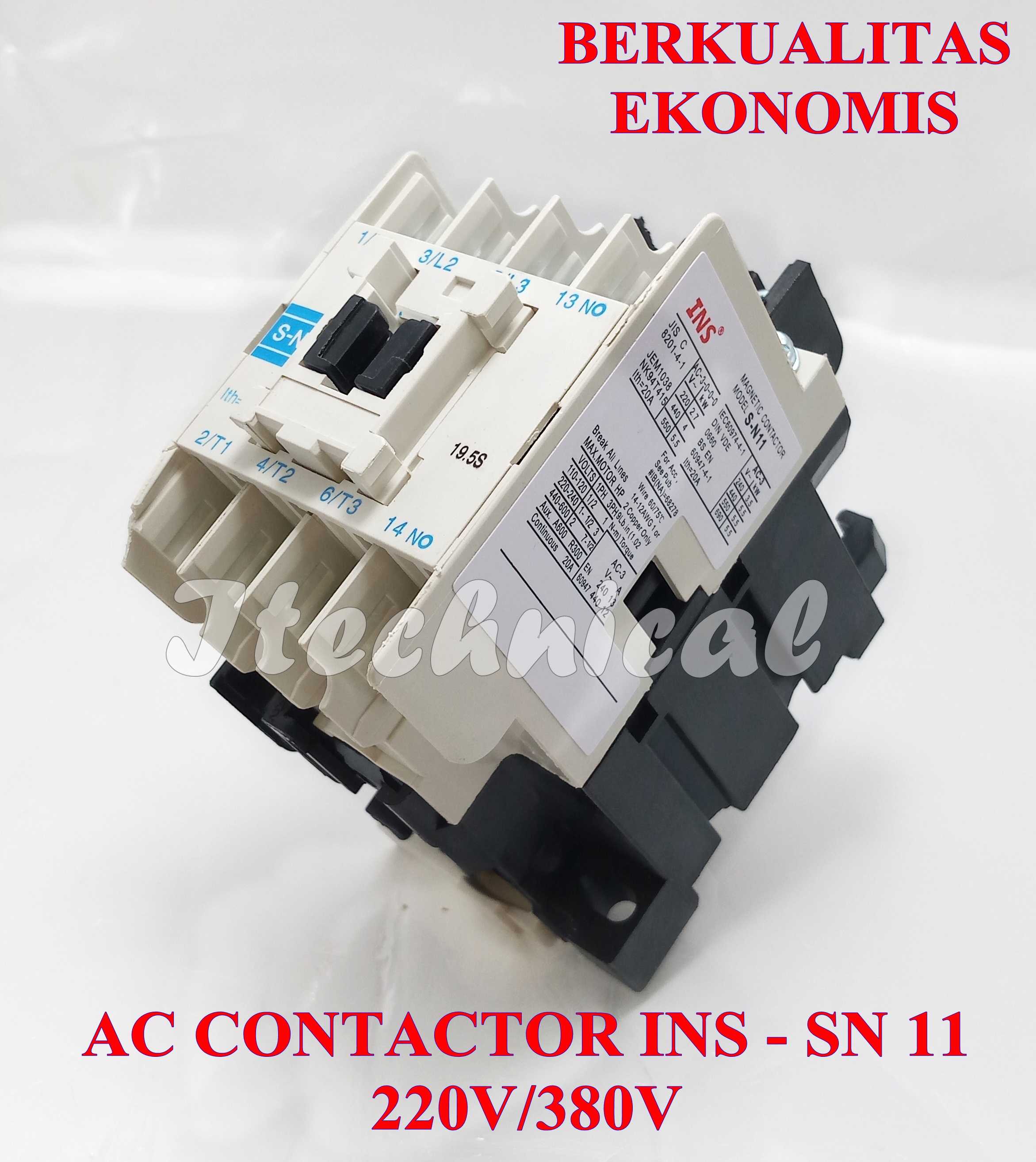 MAGNETIC CONTACTOR SN-11 220V 380V / AC KONTAKTOR SN 11 220VAC 380 VAC ...