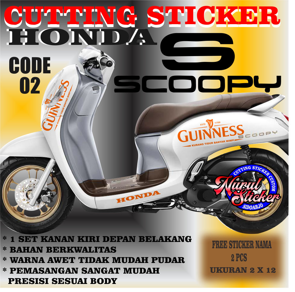 sticker scoopy,cutting sticker scoopy byar cod | Lazada Indonesia