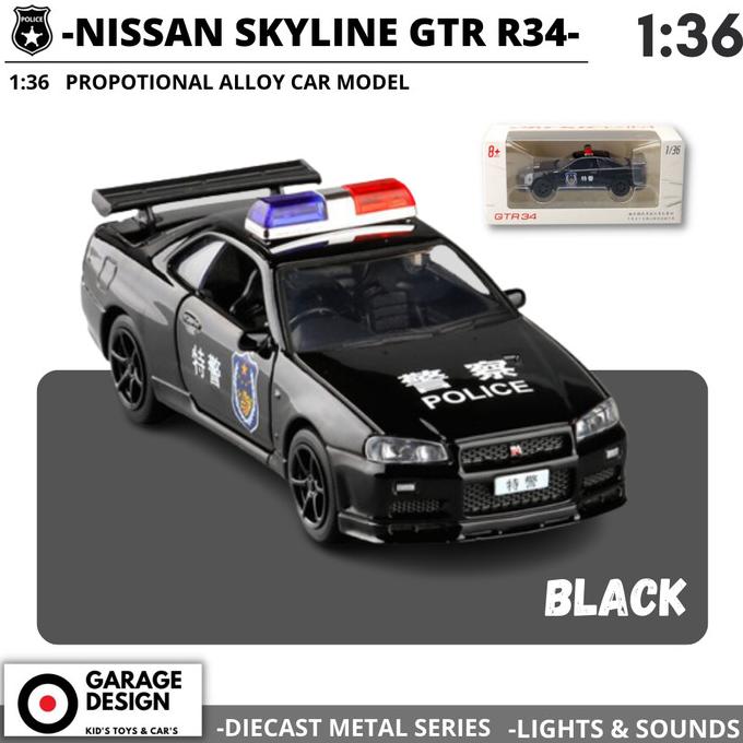 Diecast Miniatur Mobil Nissan Skyline GTR R34 Skala 1:36 Mainan Anak ...
