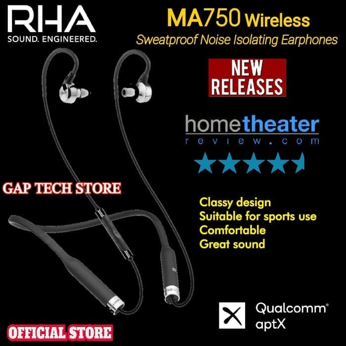 RHA MA750 Wireless High Fidelity Bluetooth In-Ear Headphones Original Garansi Resmi RHA 3 Tahun ...