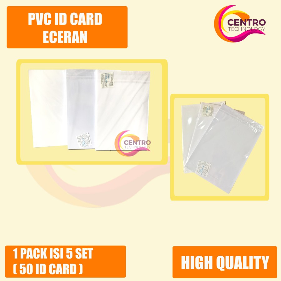 Bahan PVC Id Card Instan 5 Set (50 Id Card) / Kartu Id card | Lazada ...