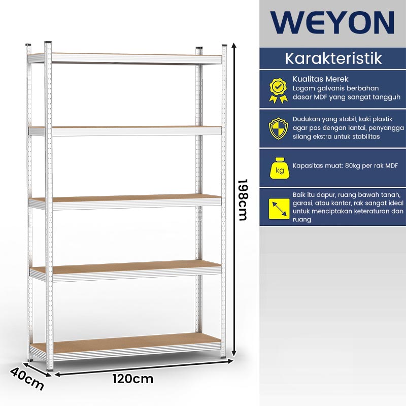 Pocket Dragon Rak Besi Gudang Rak Besi Siku 5 susun Rak serbaguna ...