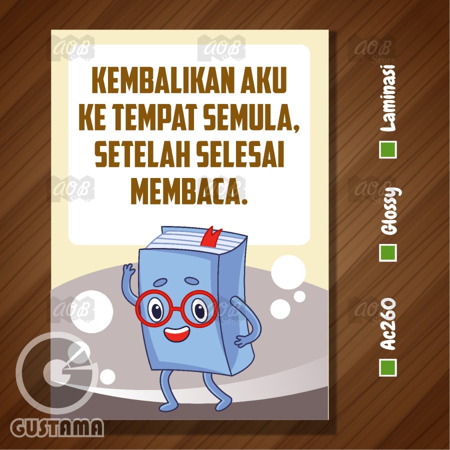 Poster Ruang Perpustakaan, Peraturan Tata Tertib Perpustakaan Laminasi ...