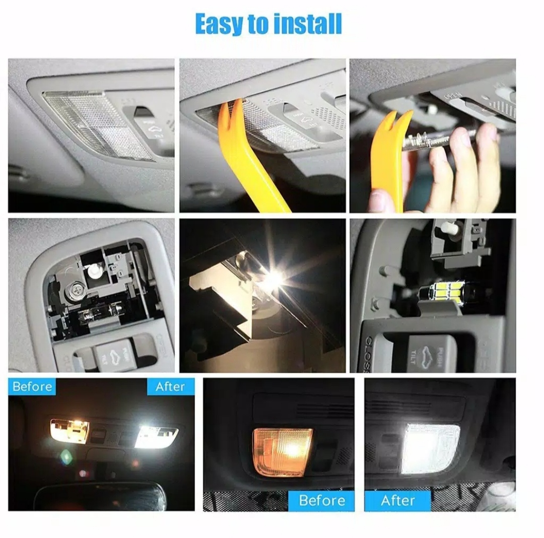 LAMPU PLAFON KABIN MOBIL 6 LED PUTIH UNIVERSAL 31MM&36MM SUPER BRIGHT ...