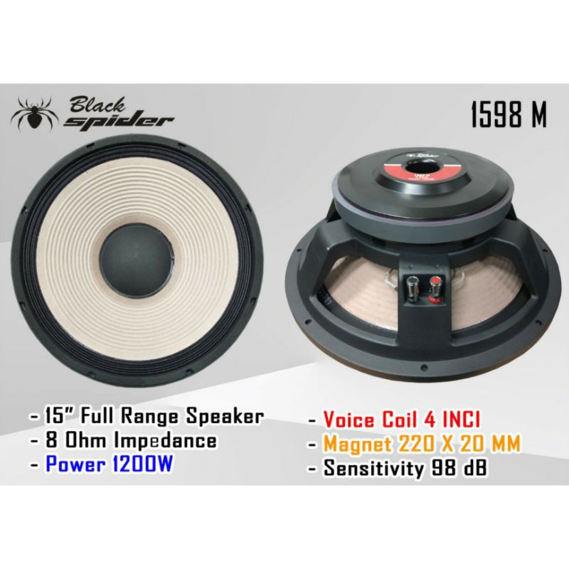 Speaker Black Spider 1598 M new Subwoofer 15 inch Black Spider Original ...