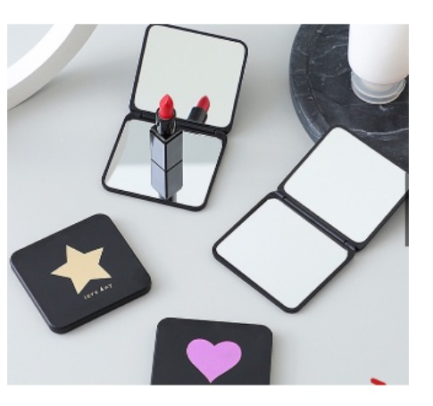 Kaca Cermin Mini / Cermin Lipat Mini Model Segiempat 2 Sisi / Cermin ...