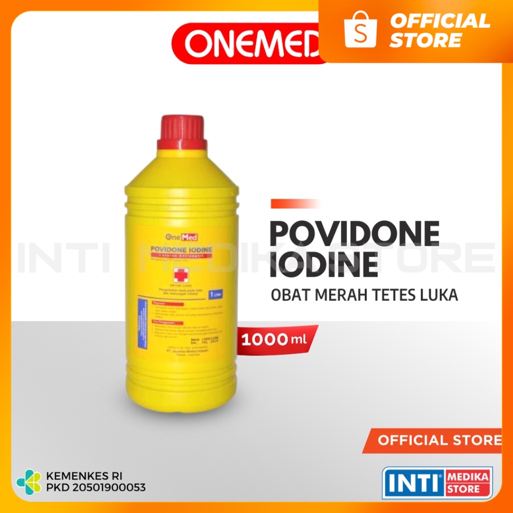 ONEMED - POVIDONE IODINE 1 L | Obat Merah Tetes Luka | Antiseptik P3K ...