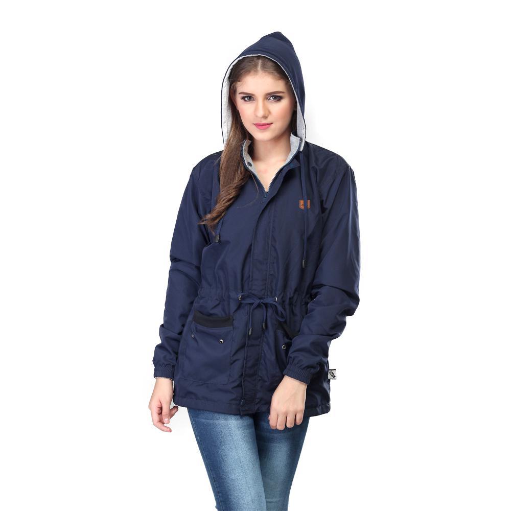 3SMD37 Jaket Parka Navy Biru Dongker IF - Wanita/Cewek Casual Gunung ...
