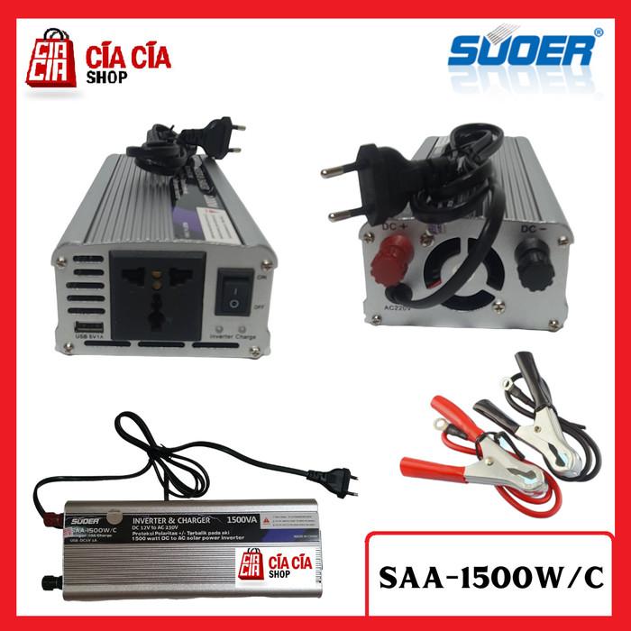 SUOER INVERTER 1500W+ CHARGER 10A SAA-1500W/C INVERTER CHARGER AKI 12V - bagian dari listrik ...