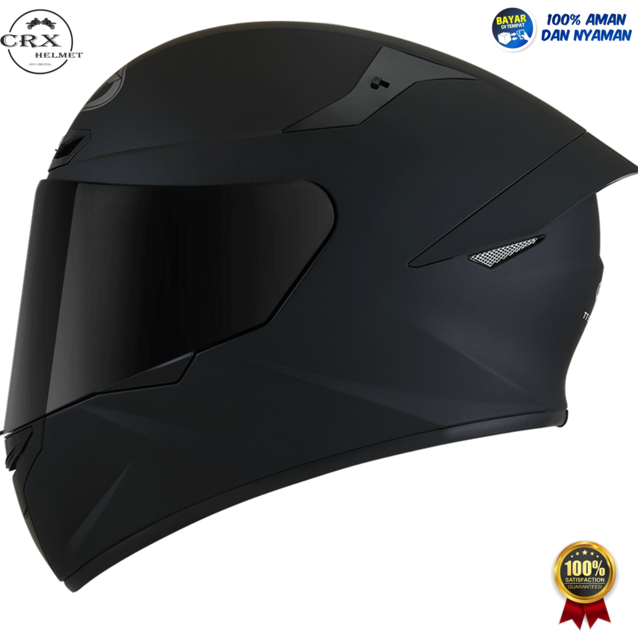 Helm Kyt TT course Solid Black Doff Full Face Original | Lazada Indonesia