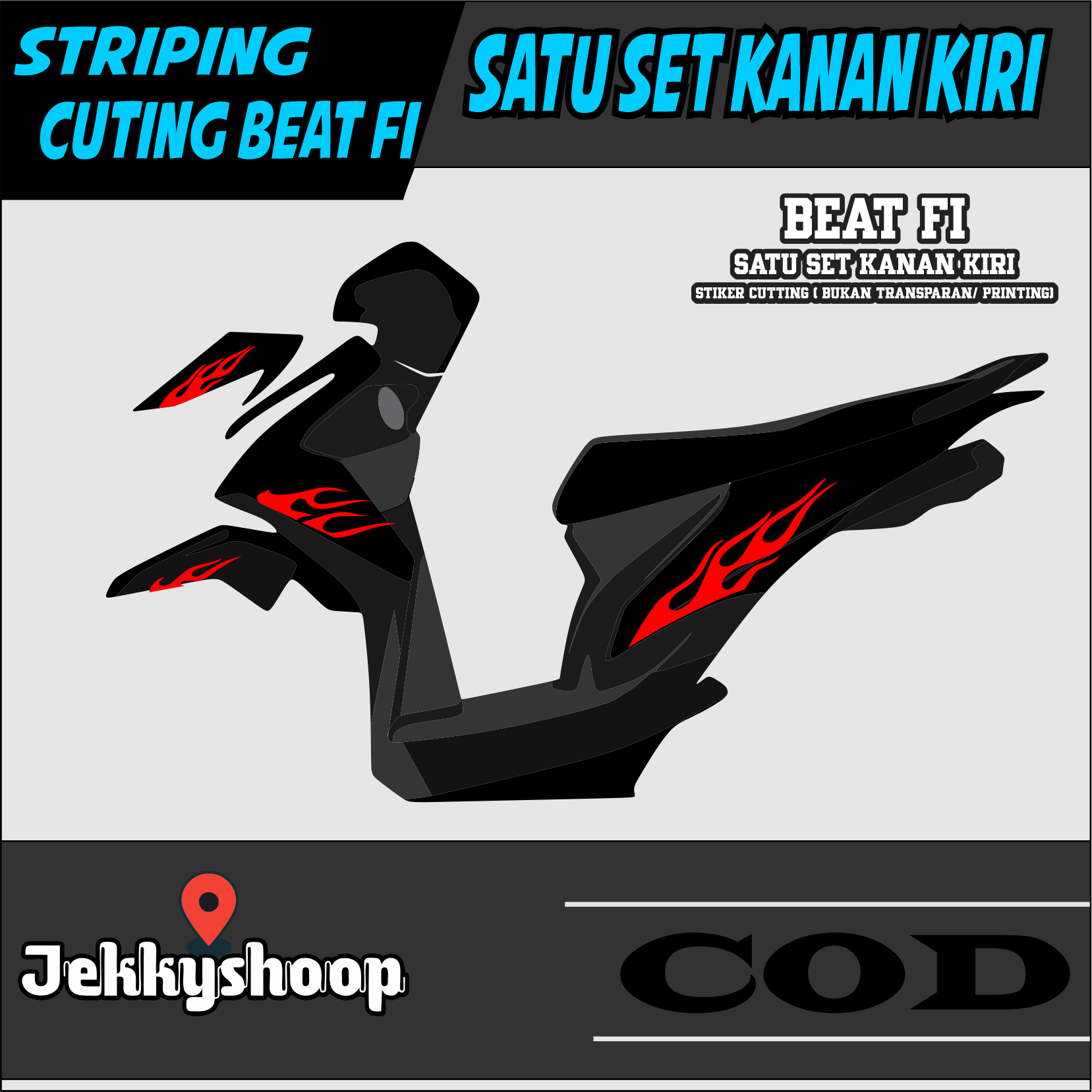 CUTTING STIKER STRIPING BEAT KARBU DESIGN API HOT WHEELS | Lazada Indonesia