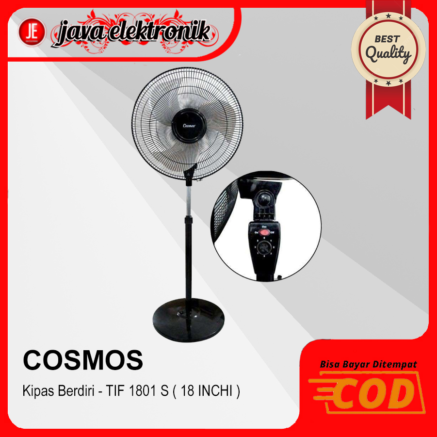 COSMOS-TIF-1801-S BLACK BESI KIPAS ANGIN BERDIRI 18 INCHI GARANSI RESMI ...
