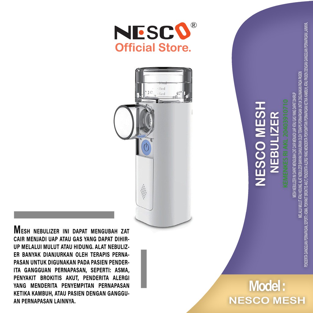 Nesco Mesh Nebulizer Feelife (Portable Type) / Alat Uap Bantu ...