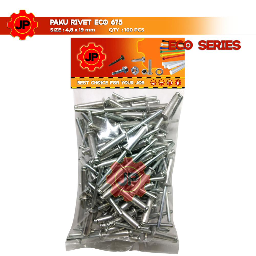 PAKU RIVET ECO 675 100 PCS 4.8 x 19 MM BLIND RIFET TEMBAK ALUMINIUM ...