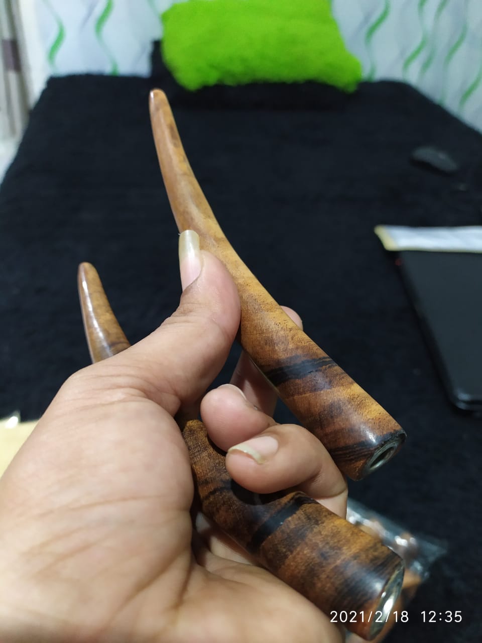 Pipa once klampis hitam 15 - 16cm -PIPA ROKOK KAYU KLAMPIS IRENG-PIPA ...