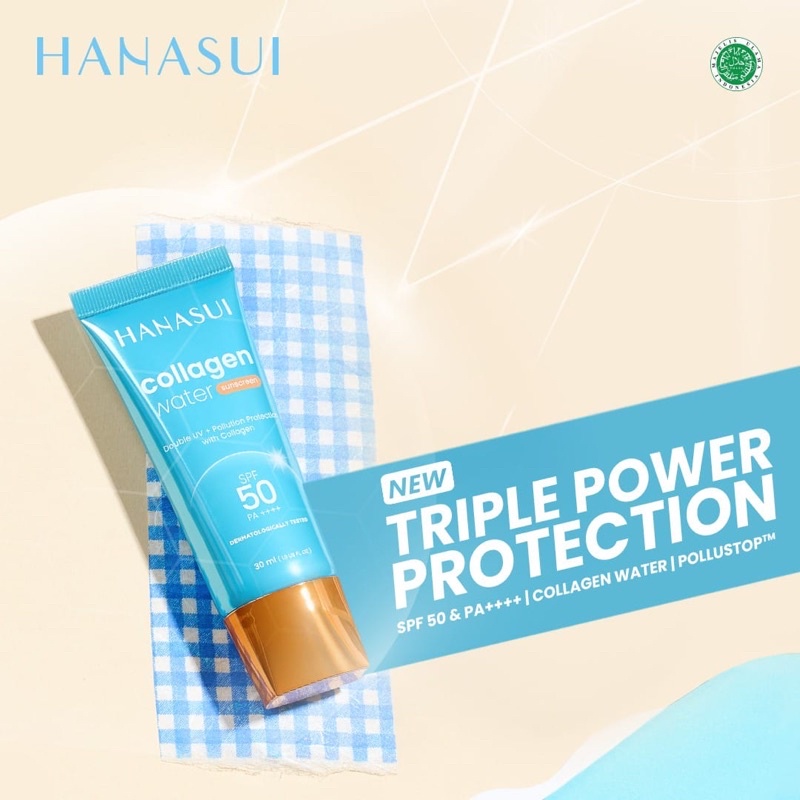 Hanasui Collagen Water Sunscreen SPF 50 ORI Sunscreen Wajah Jerawat dan ...