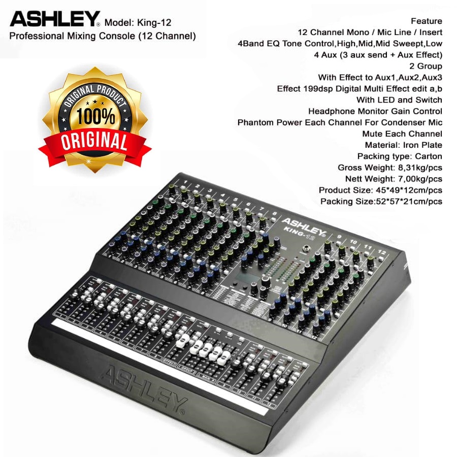 Mixer Ashley King 12 Note Original 12 Channel Interface USB Blueooth ...