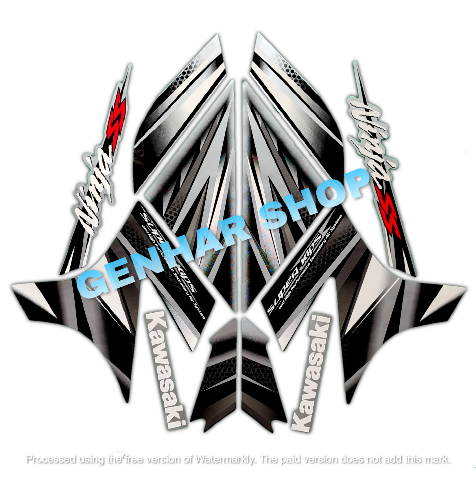 STIKER STRIPING MOTOR KAWASAKI NINJA SS 2014 STRIPING NINJA SS 2014 ...