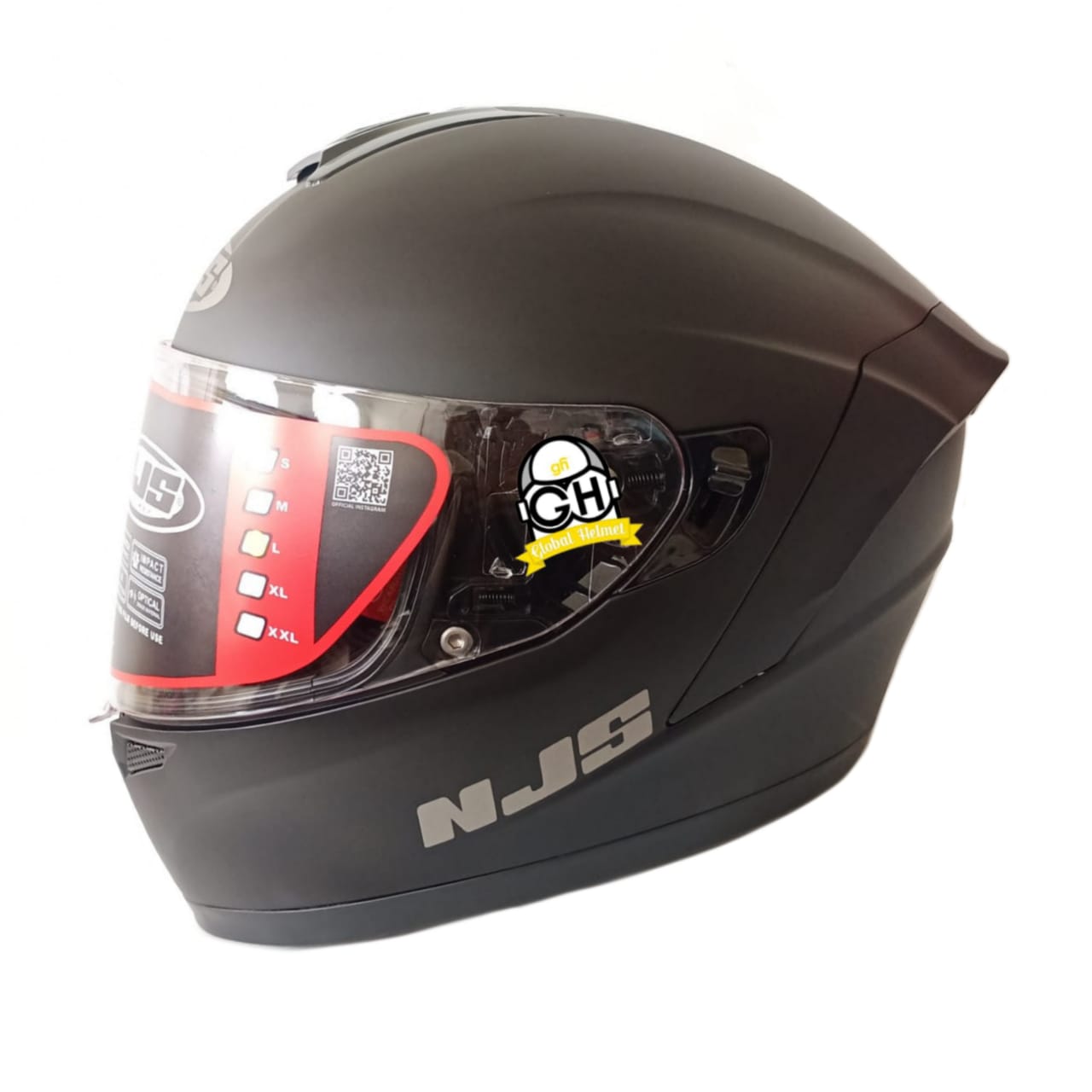 HELM NJS FULL FACE NJS ZX-1 SOLID BLACK DOFF NJS ZX ONE NJS ZX1 ...